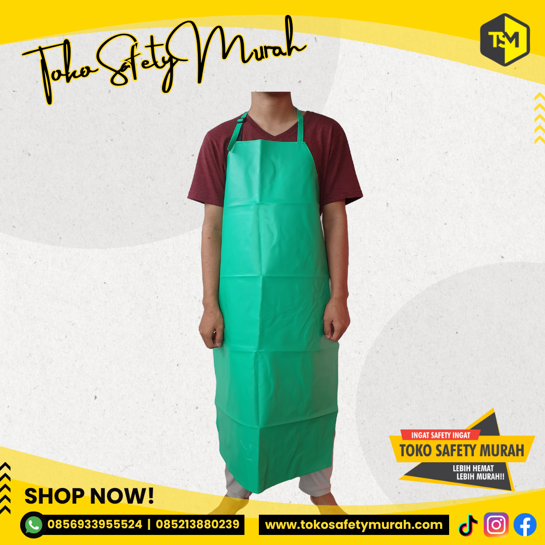 Apron Pangan 110 Cm Apron PVC Celemek 110cm Anti Air Banyak Warna ...
