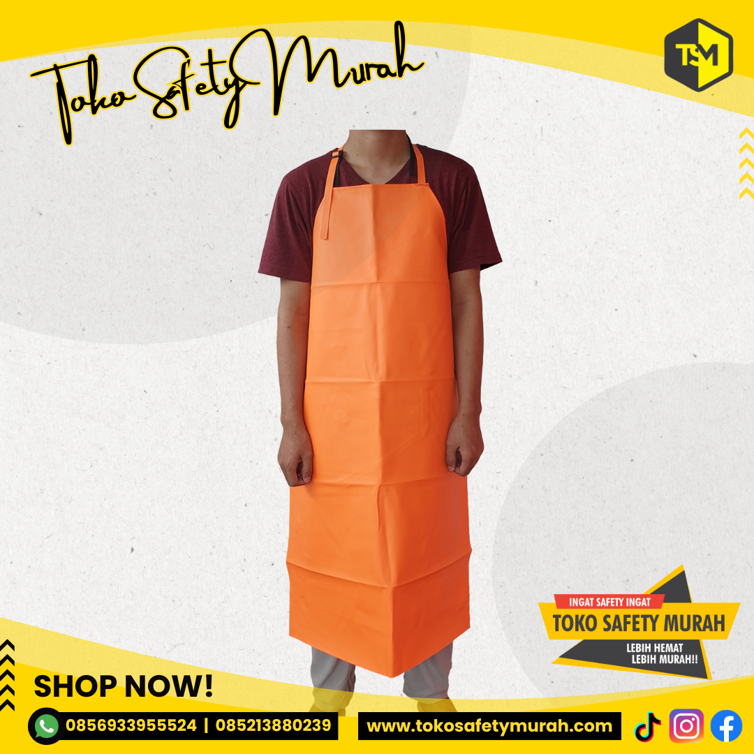 Apron Pangan 110 Cm Apron PVC Celemek 110cm Anti Air Banyak Warna ...
