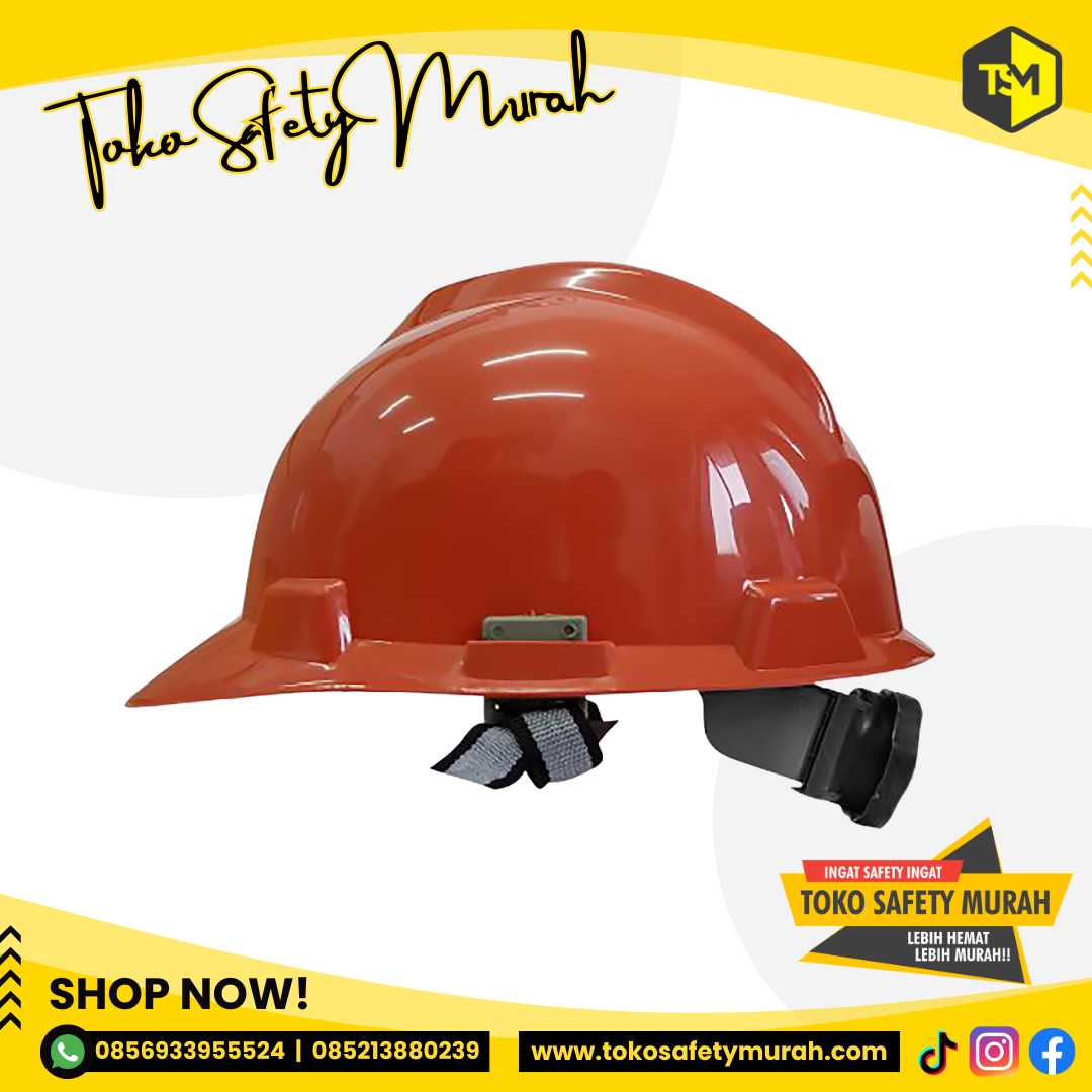 Safety Helmet Tamu Proyek Helm Kerja A3 Orange + Inner Fastrack + Tali ...