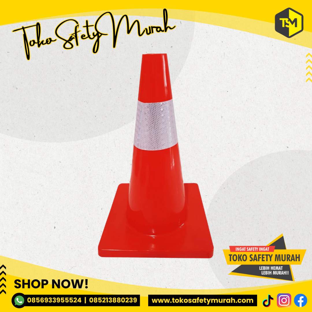 Safety Traffic Cone 45 cm / Kerucut Lalu Lintas 45cm / Rubber Cone ...