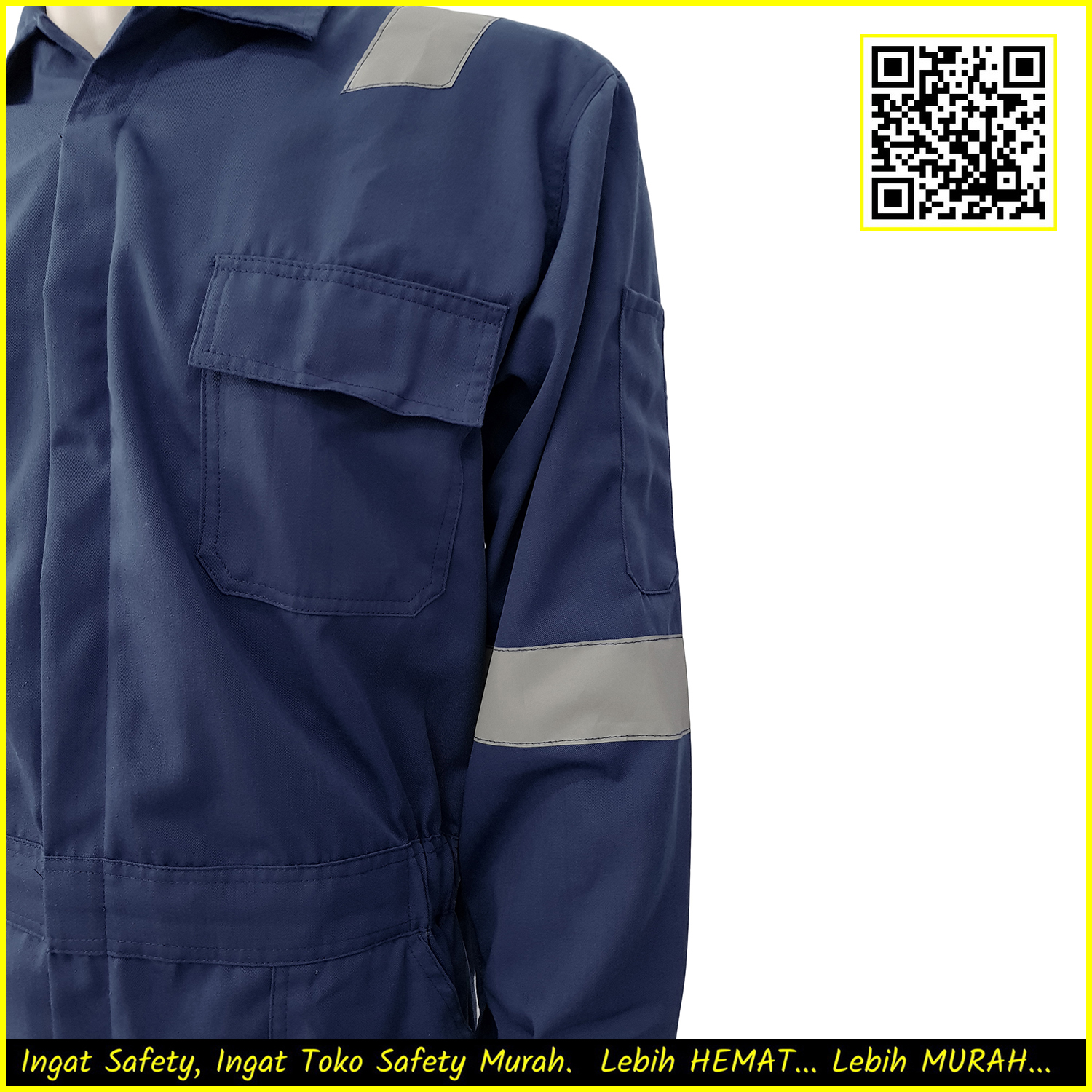 Wearpack Safety Coverall Terusan IMJ Biru Dongker Bahan American Drill ...