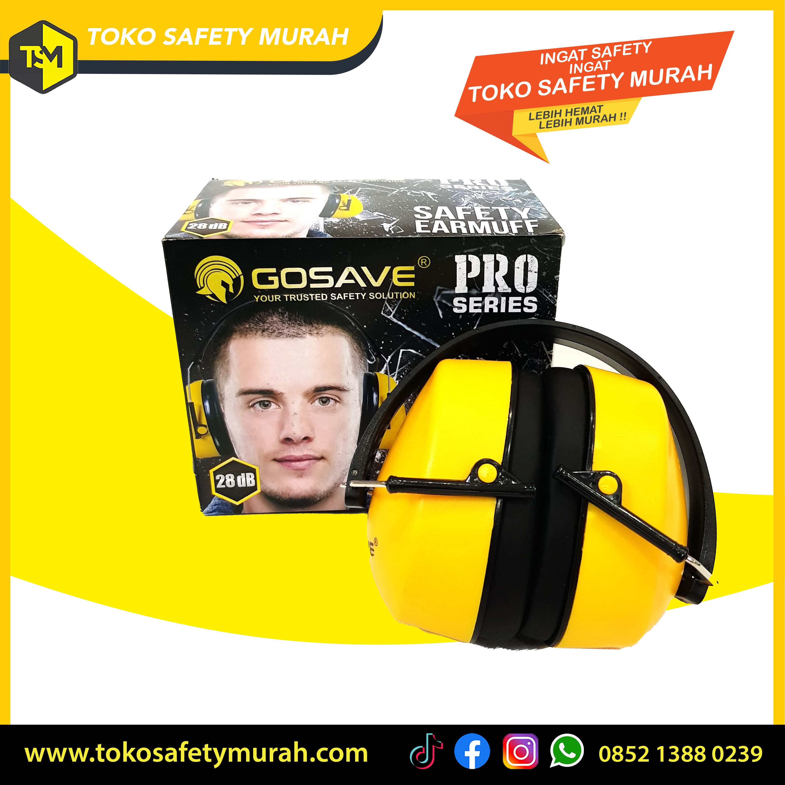 Earmuff Safety 28 dB Pelindung Telinga Anti Bising Kualitas Terbaik 2022