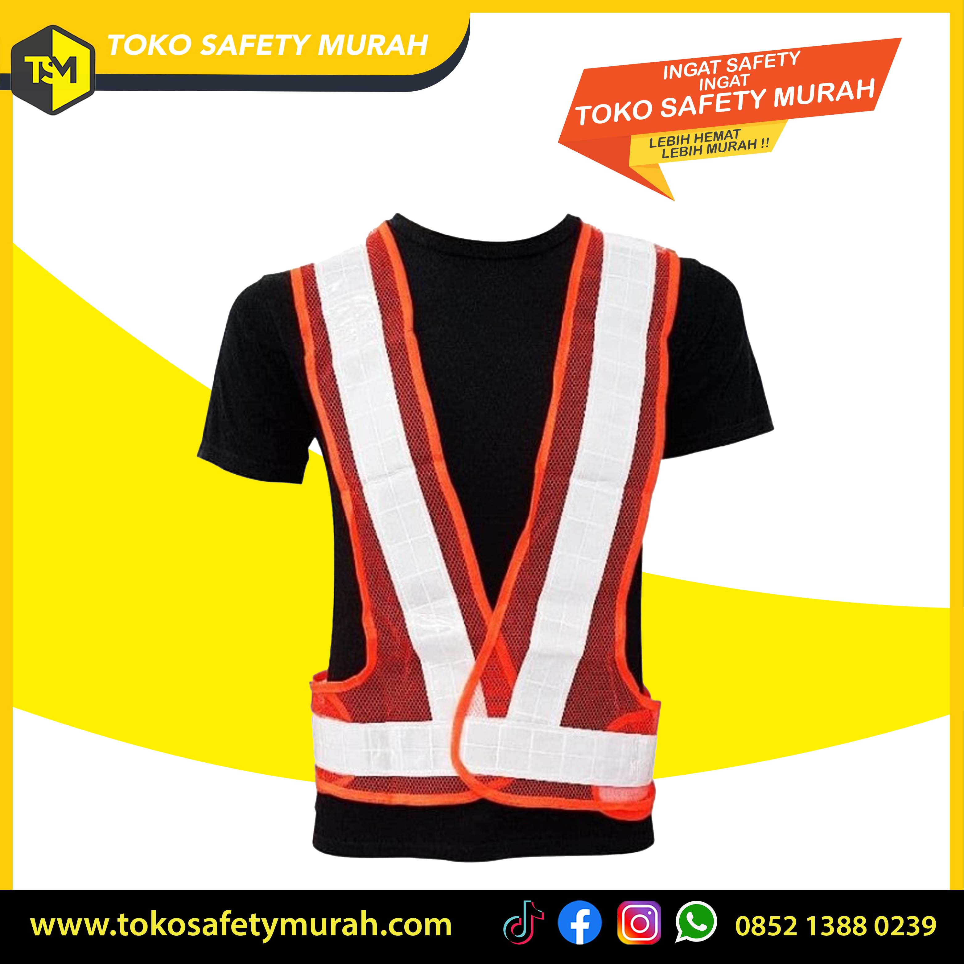 Rompi Jaring Model V Orange Scotlight Silver Safety Vest Jala Proyek ...