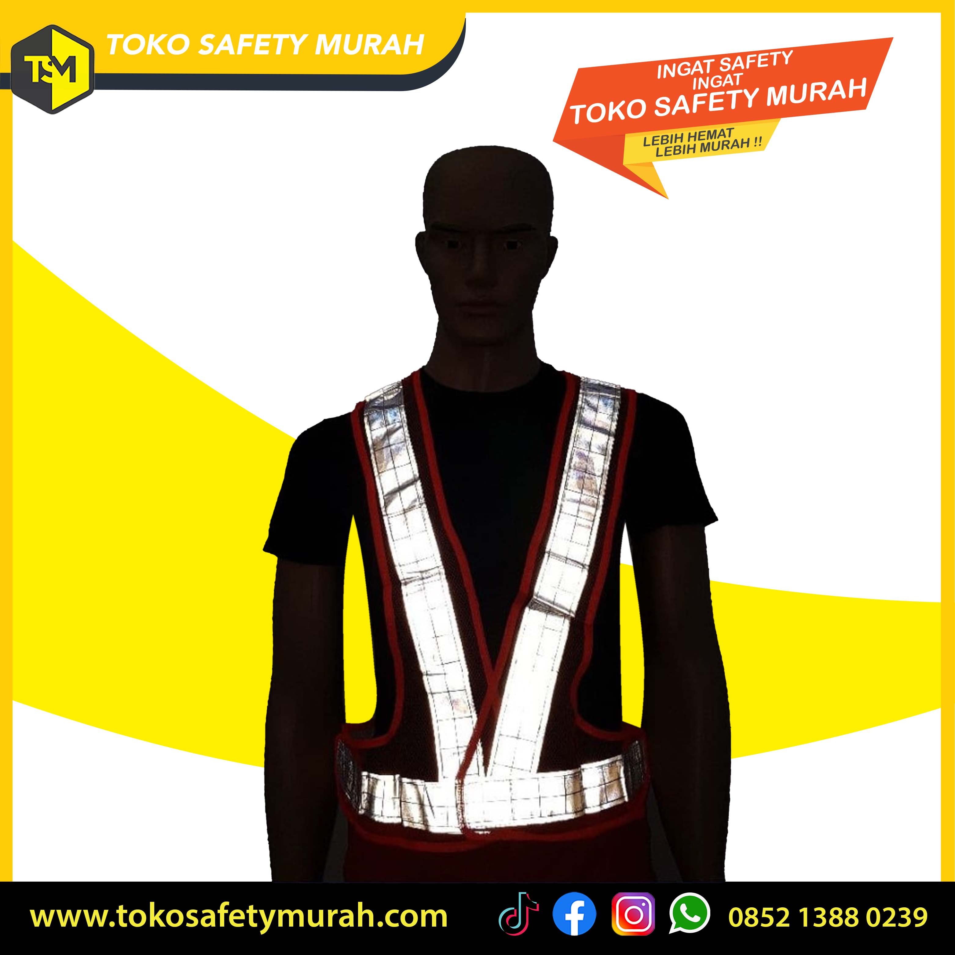 Rompi Jaring Model V Orange Scotlight Silver Safety Vest Jala Proyek ...