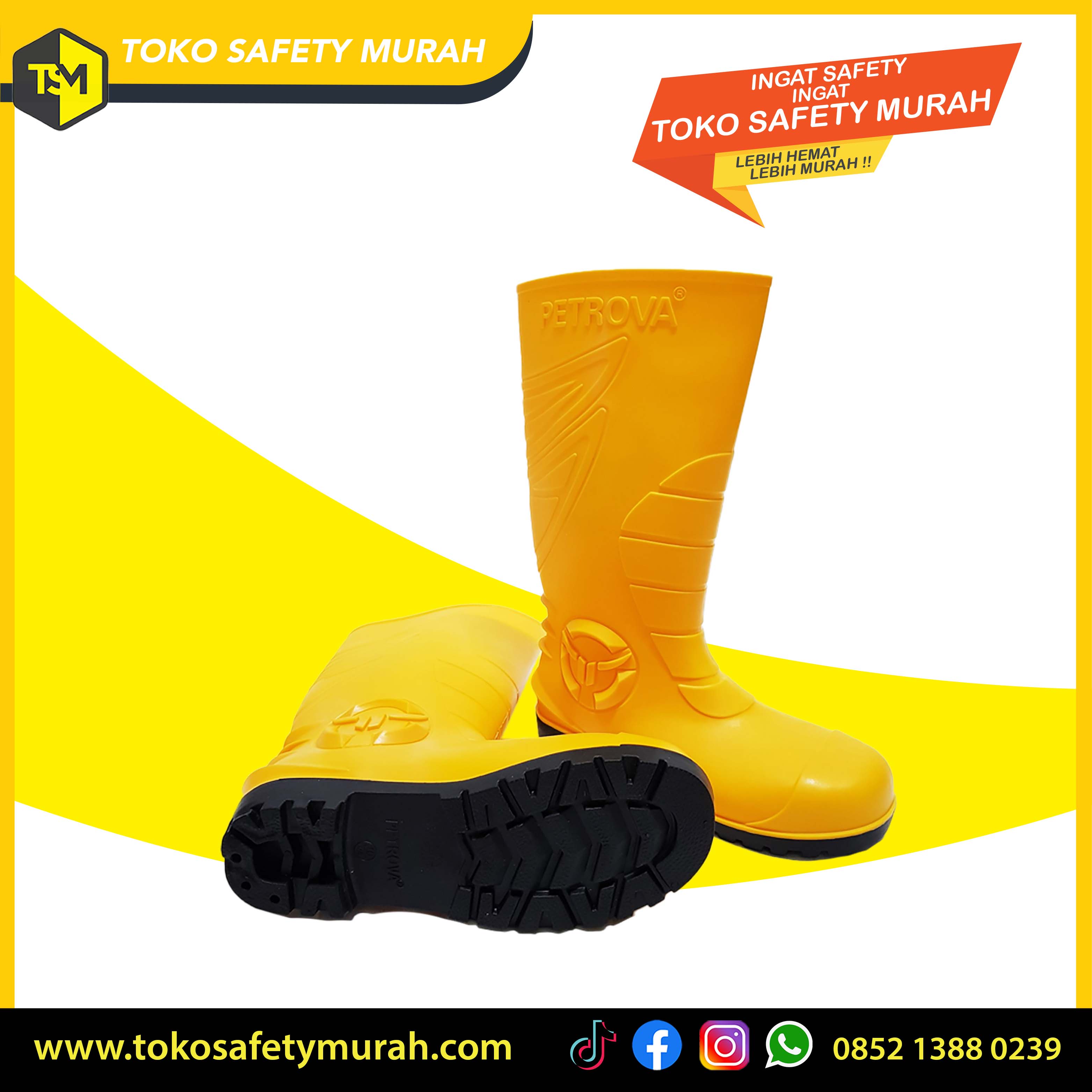 Sepatu Boot PETROVA Ultimate Steel Toe Ujung Besi Baja / PVC Kuning ...