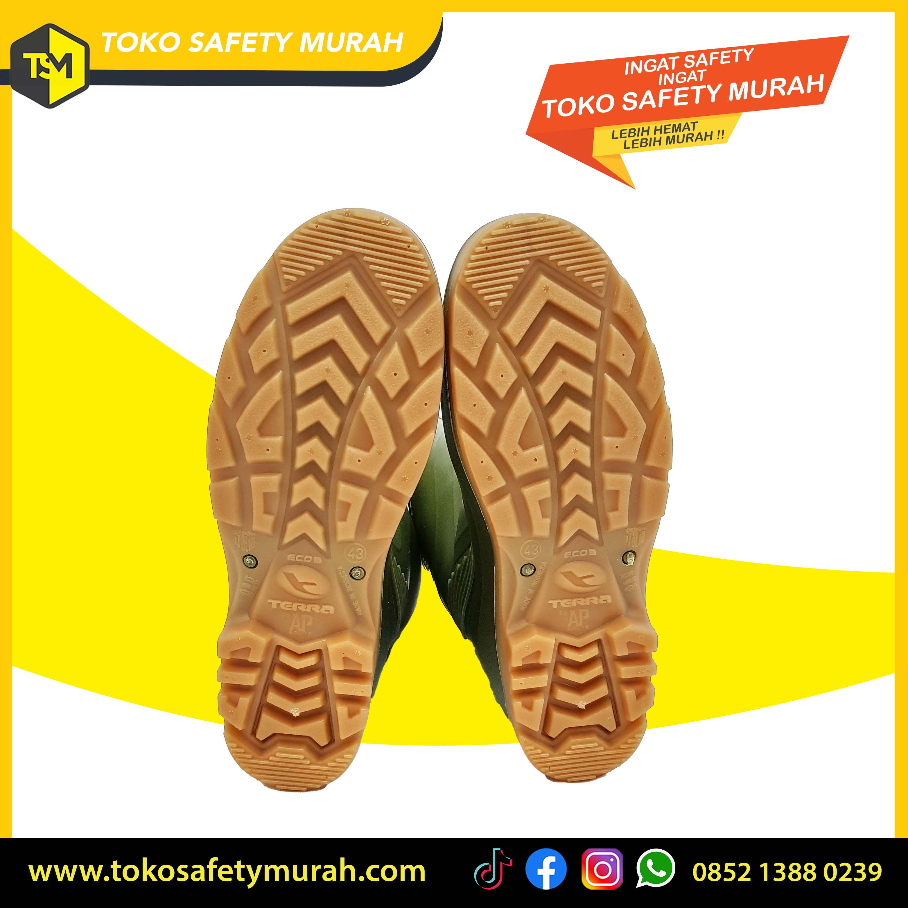 Sepatu Boots AP Boot Terra Eco 3 Green / PVC Boots Karet Tahan Air Eco3 ...