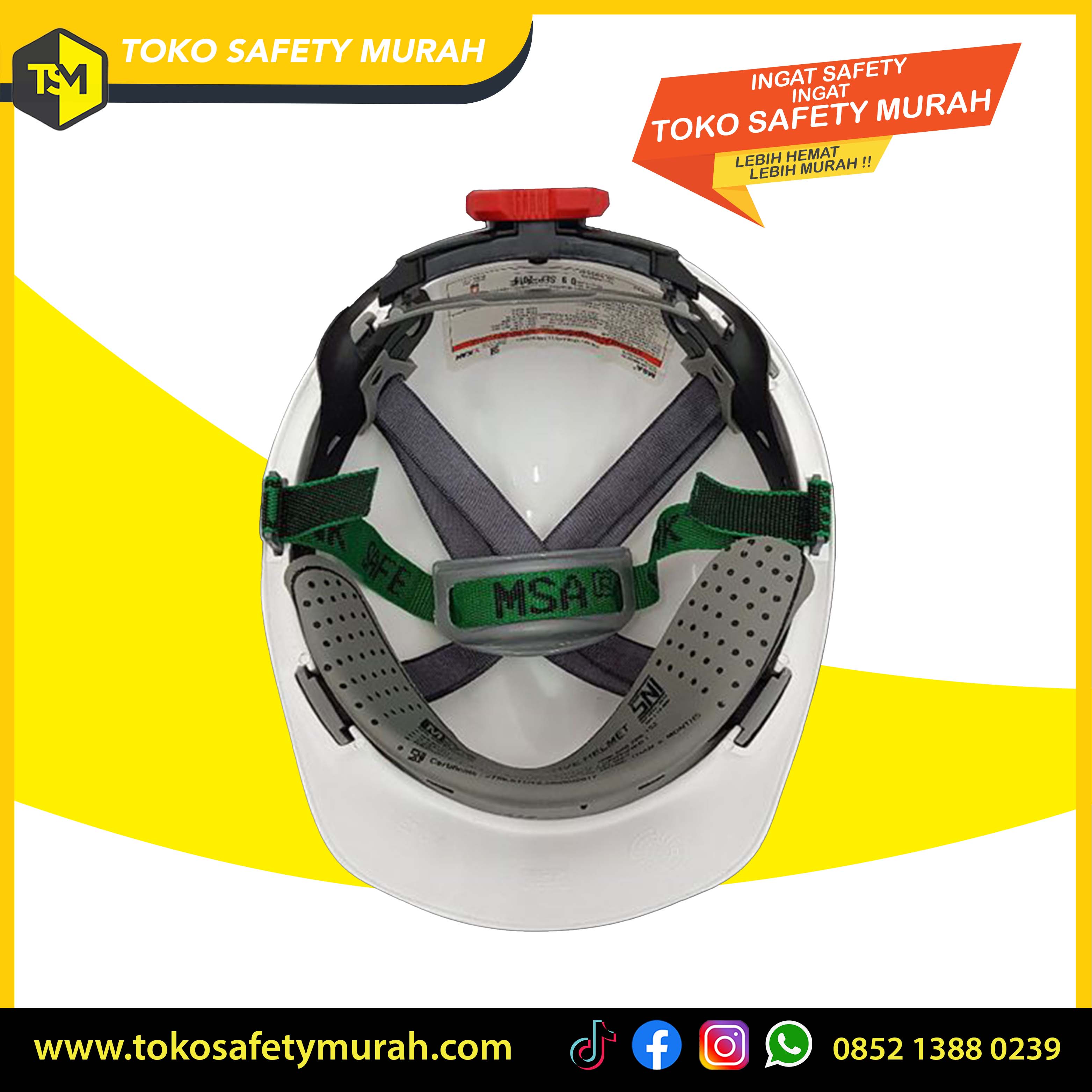 Helm MSA Putih Safety Helmet SNI MSA Lokal Helm Proyek Plus Sarang ...