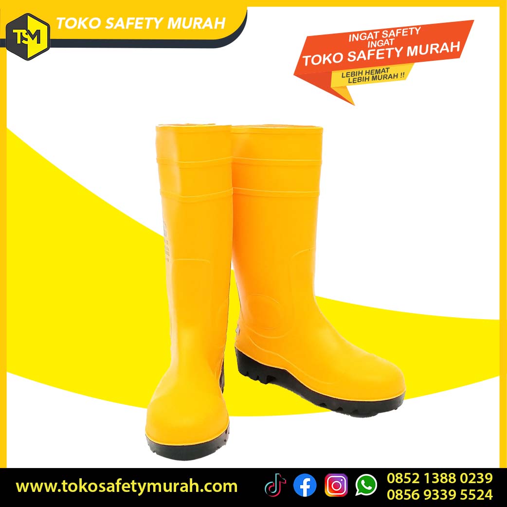 Sepatu Boot Rubber Safety Ujung BESI Steel Toe LEGION / STEEL TOE Boots ...