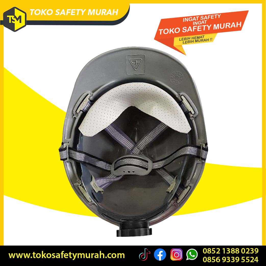 Helm Pengunjung Proyek Safety A3 Abu Abu + Inner Fastrack + Tali Dagu # ...