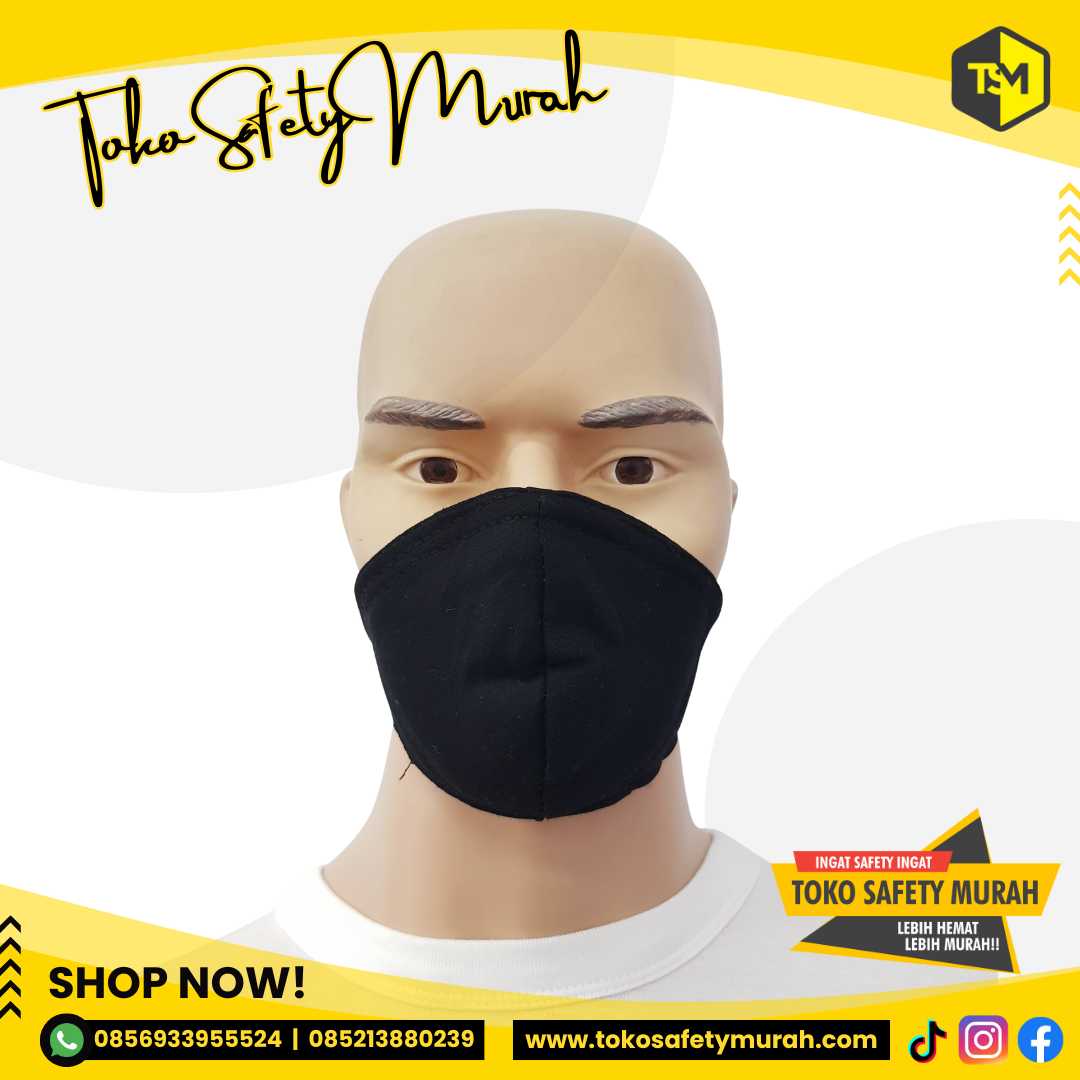 Masker Power Anti Polusi / Face Mask Motor Hitam Lapis Kain Sangat ...