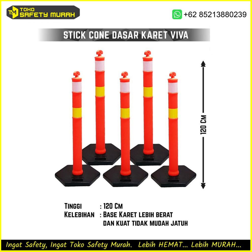 Stick Cone Plastik Tinggi 120 cm VIVA / Tiang Stik Alas Base Tapak ...
