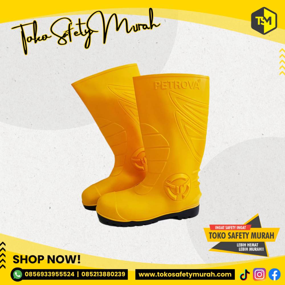 Sepatu Boot PETROVA Ultimate Steel Toe Ujung Besi Baja / PVC Kuning ...