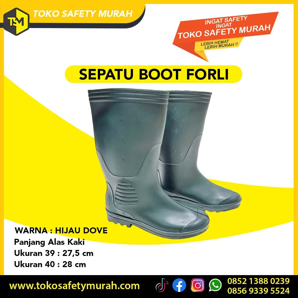 Safety Boot Legion PVC Yellow Sepatu Boot Safety Kuning Besi Steel Toe ...