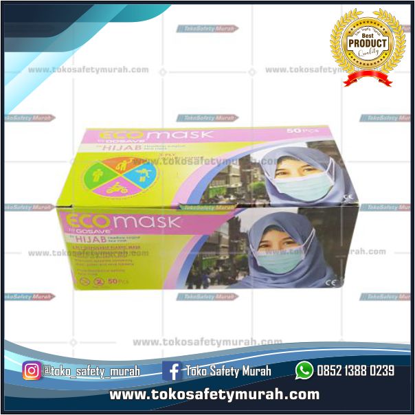 Masker Hijab Debu Surgical Mask Dokter Mulut, Headloop Tali Karet #Jual ...