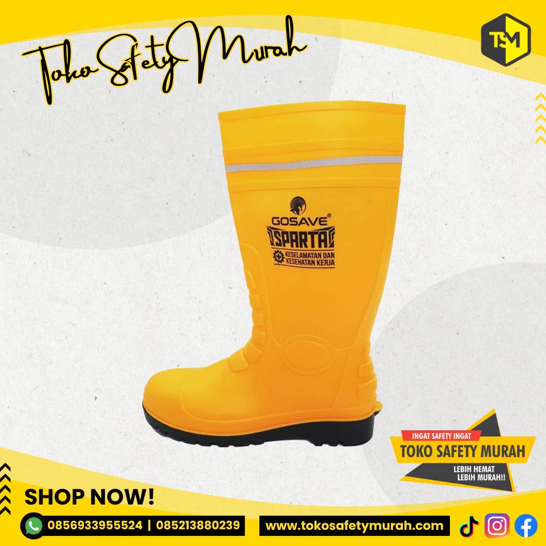 Sepatu Boot Gosave Safety PVC Kuning Rain boot Yellow Boots Sparta ...
