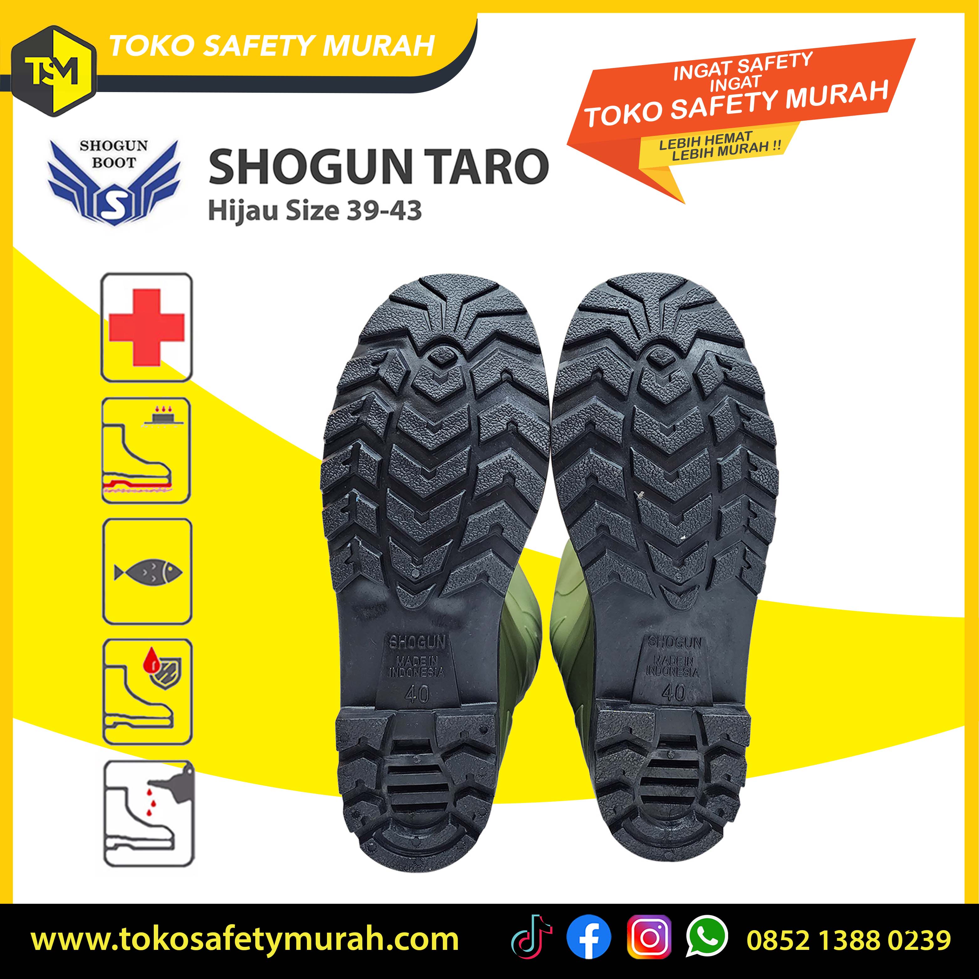 Sepatu Boots Tinggi APD Boots Rubber Karet PVC Kerja Proyek Banjir Cor ...