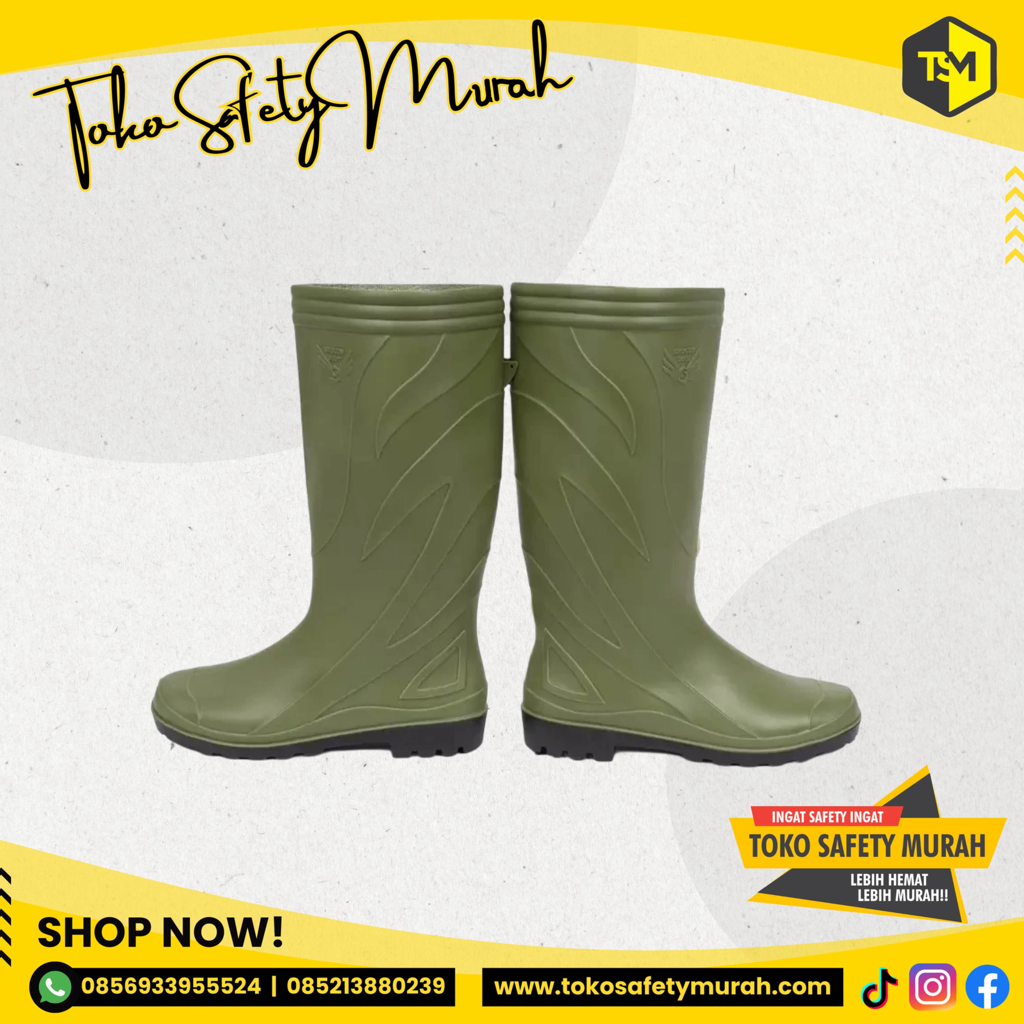 Sepatu Boot Tinggi PVC Boots Karet Hijau Shogun Anti Air Berkebun ...
