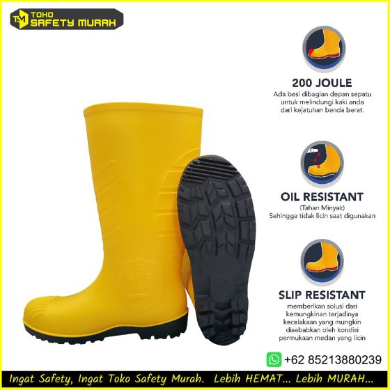 Sepatu Boot Rubber Safety Ujung BESI Steel Toe LEGION / STEEL TOE Boots ...