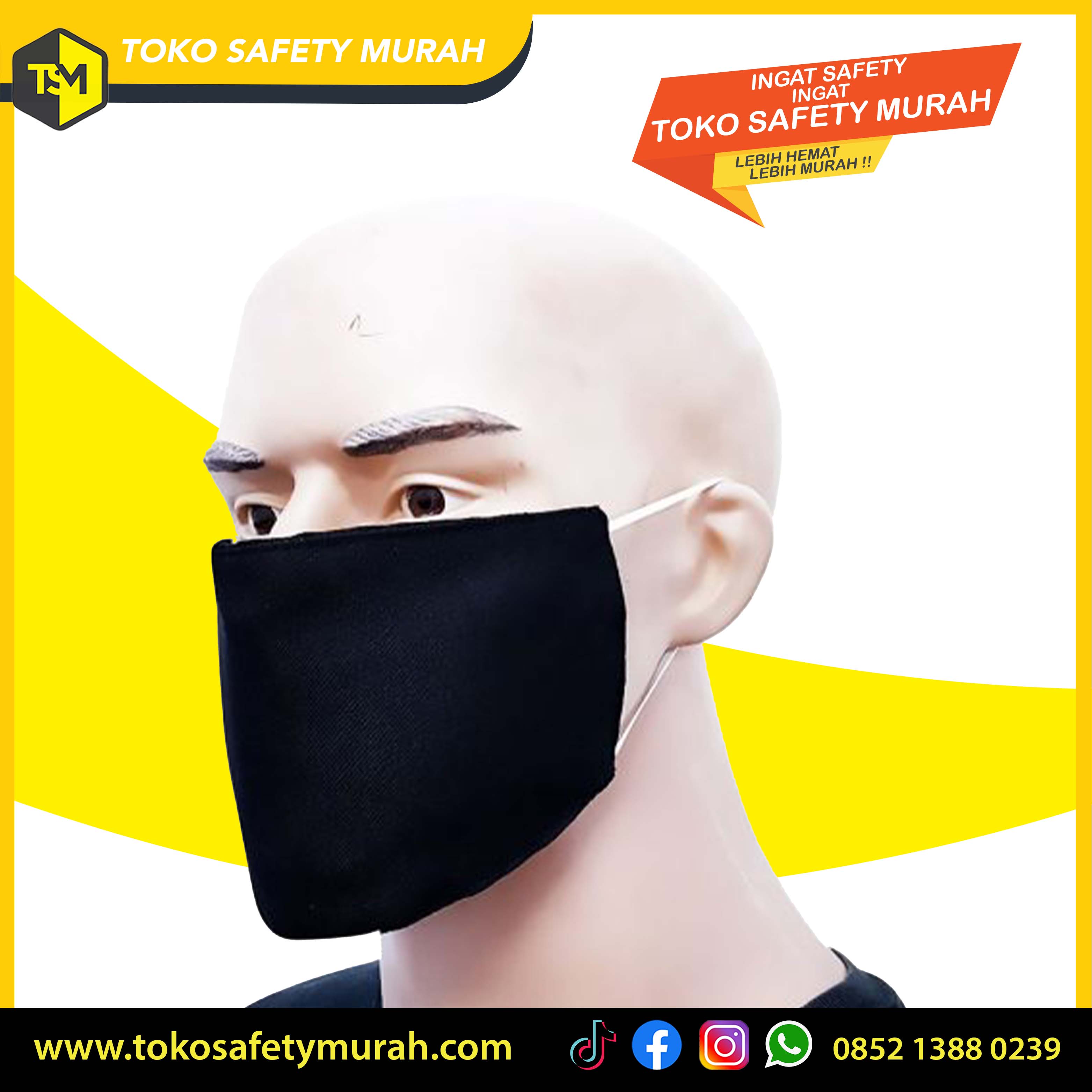 Masker Kain Hitam Masker Produksi Masker Debu Tali Karet Murah #Jual ...
