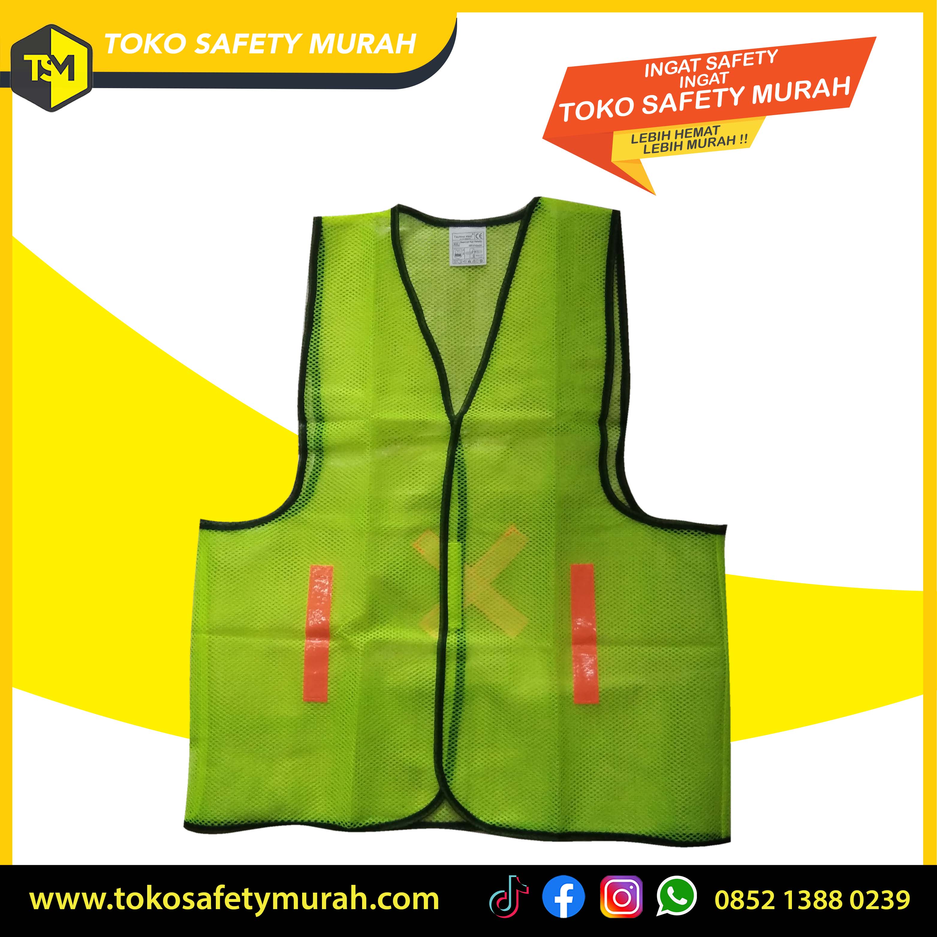 Rompi Jaring Proyek / Safety Vest Jala X Hijau - Toko Safety Murah