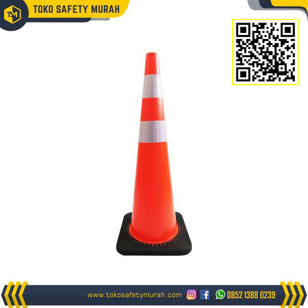 Traffic Cone Tinggi 90 cm / Safety Rubber Cone / Kerucut Jalan Bahan ...