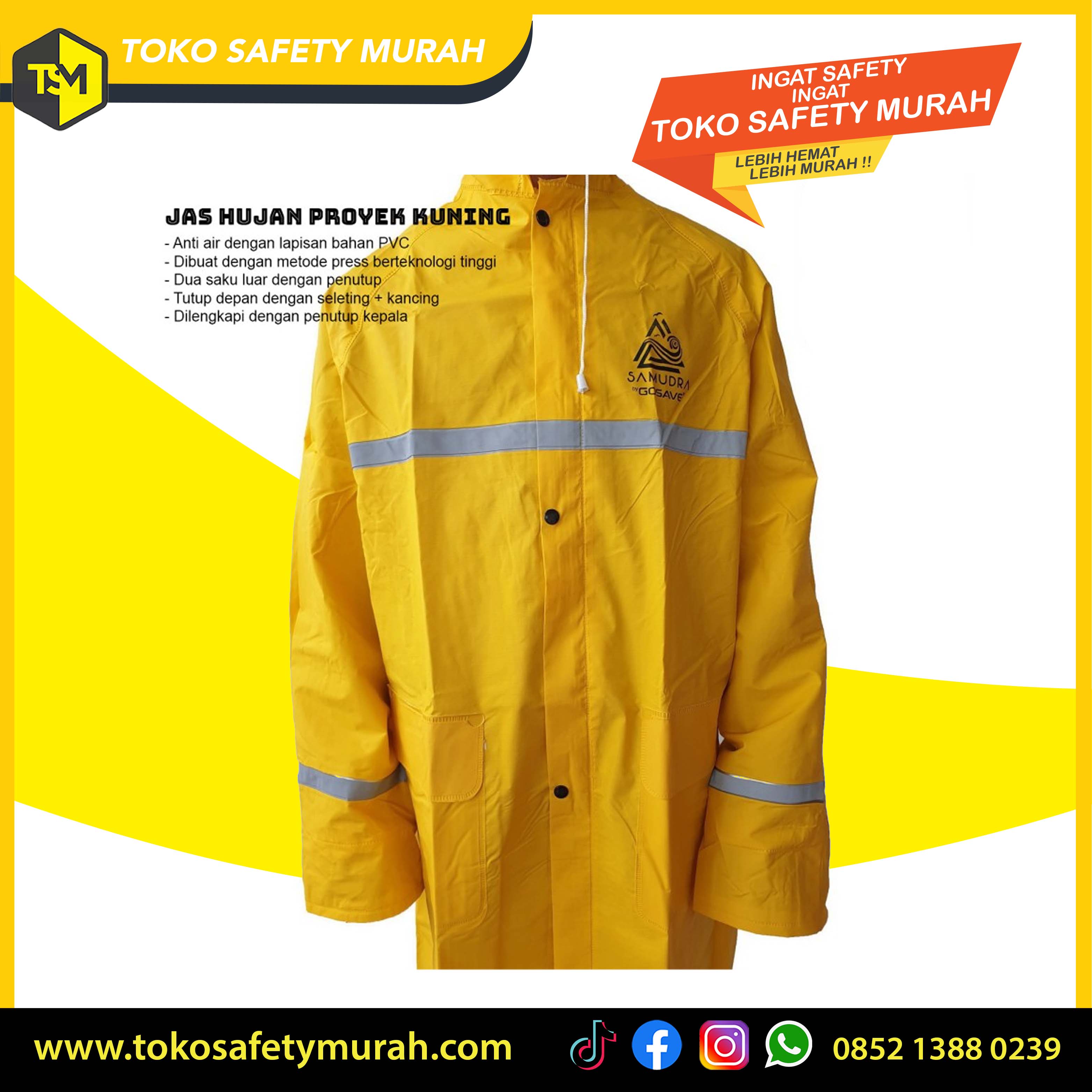 RAINCOAT JAS HUJAN TERUSAN / INDUSTRIAL SAFETY YELLOW RAIN SUIT ...