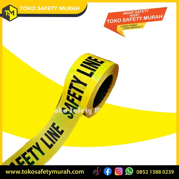 Garis Polisi Barricade Tulisan SAFETY LINE 3x300 Meter - Toko Safety Murah