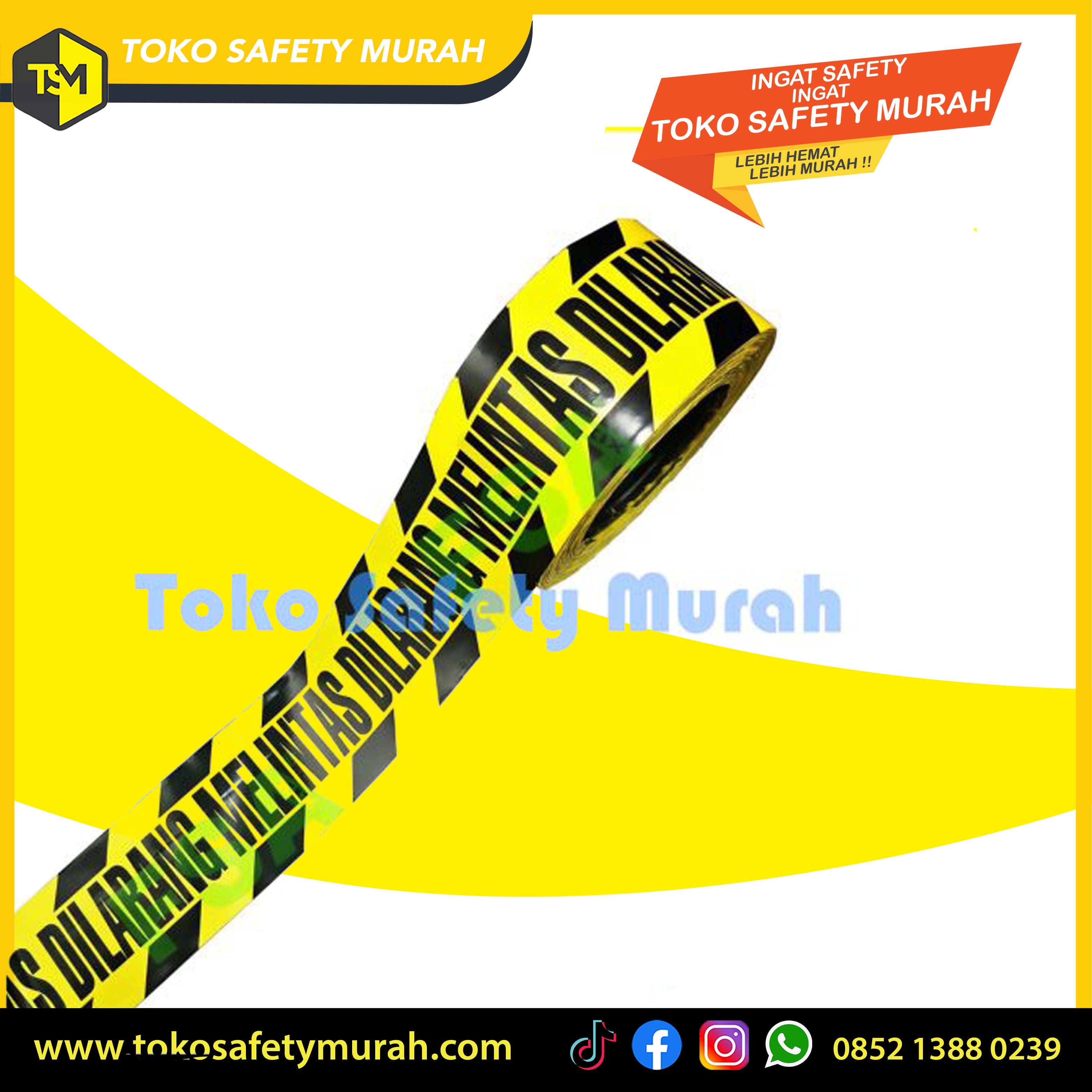 Police line DILARANG MELINTAS Barricade Plastik 3 inch 300 meter Safety ...