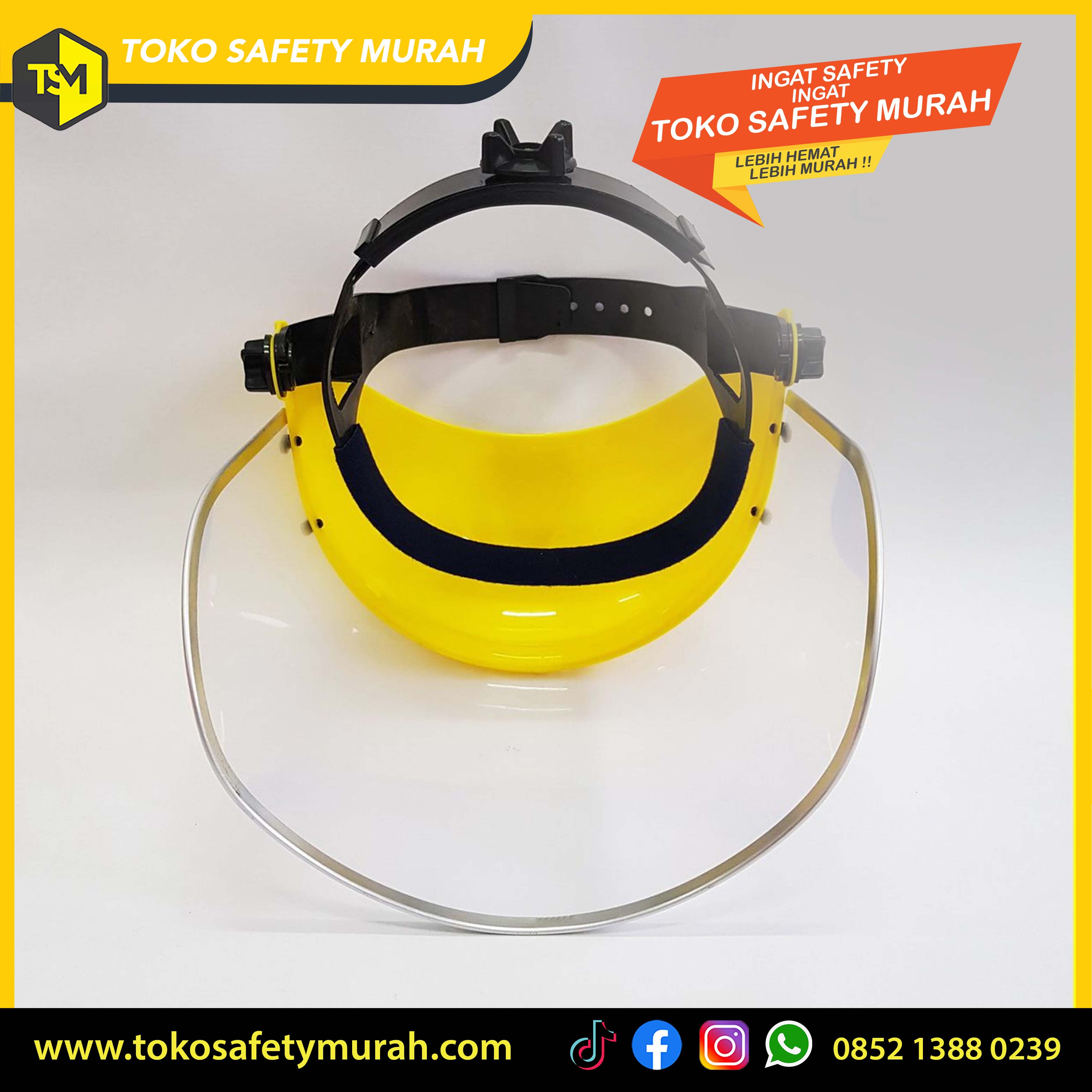 PREMIUM FACE SHIELD HELM APD LENGKAP / FACESHIELD KUNING / FULL COVER ...