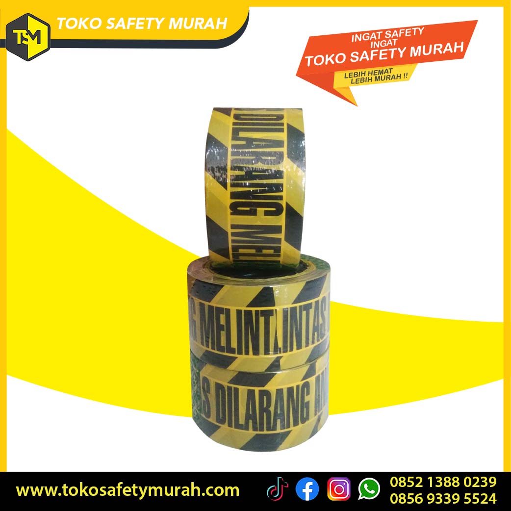 Police line DILARANG MELINTAS Barricade Plastik 3 inch 300 meter Safety ...
