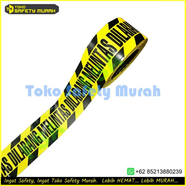 Police line DILARANG MELINTAS Barricade Plastik 3 inch 300 meter Safety ...