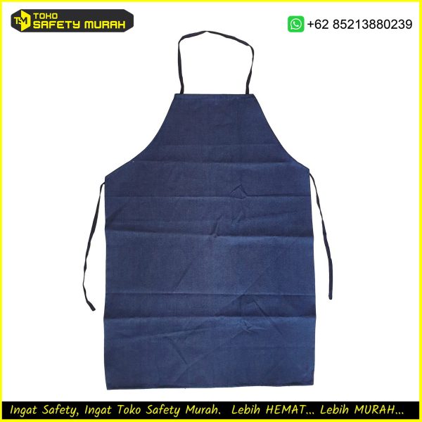 Celemek Masak Bahan Jeans Blue Denim / Apron Pelindung Dada / Barista ...