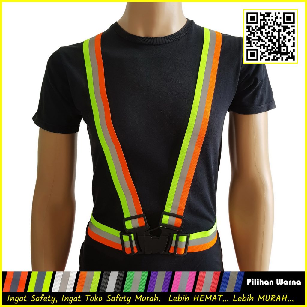 Rompi V Karet Safety Vest Rubber Reflective Elastic Vest Scoth V Guard ...