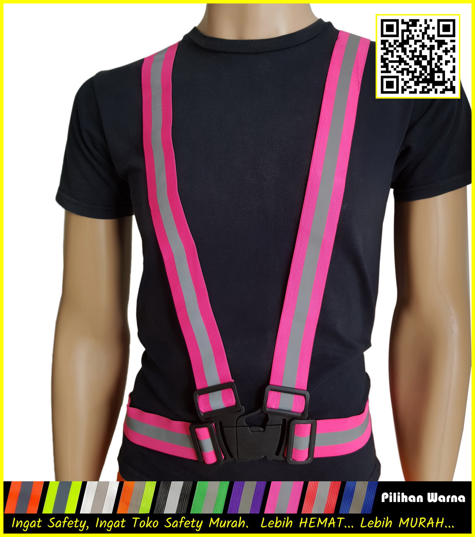 Rompi V Karet Safety Vest Rubber Reflective Elastic Vest Scoth V Guard ...