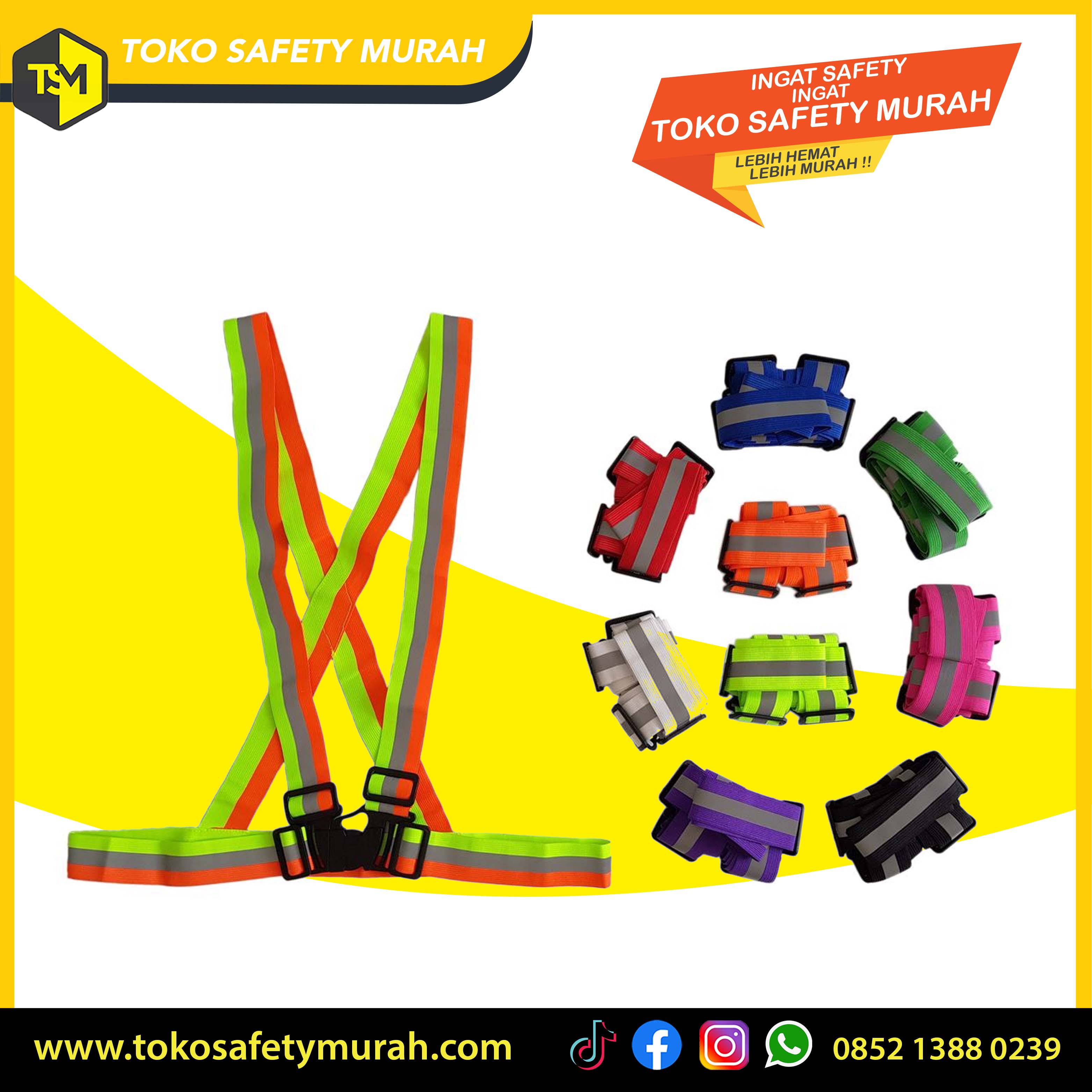 Rompi safety Karet Safety Vest Scotligh Elastic reflective Rompi V Biru ...