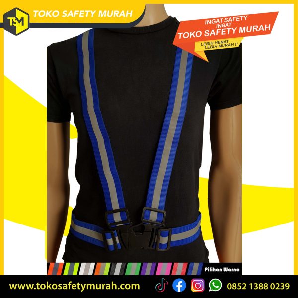 Rompi safety Karet Safety Vest Scotligh Elastic reflective Rompi V Biru ...
