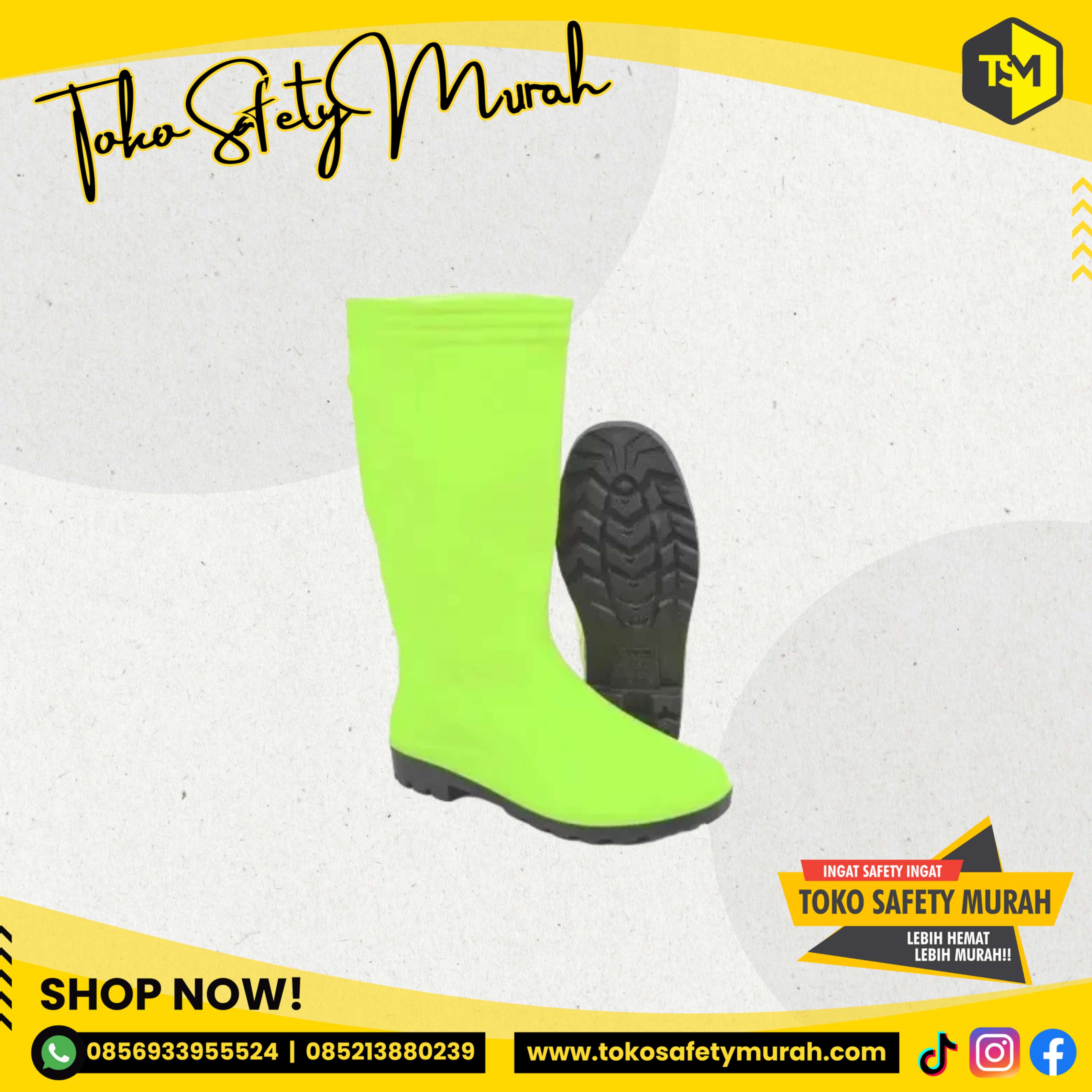 Sepatu Boot Hijau Scotlight Tinggi APD Proyek Kerja Konstruksi ...