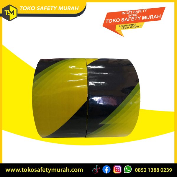 Barricade lem Kuning Hitam / Police line Lakban perekat Safety line ...