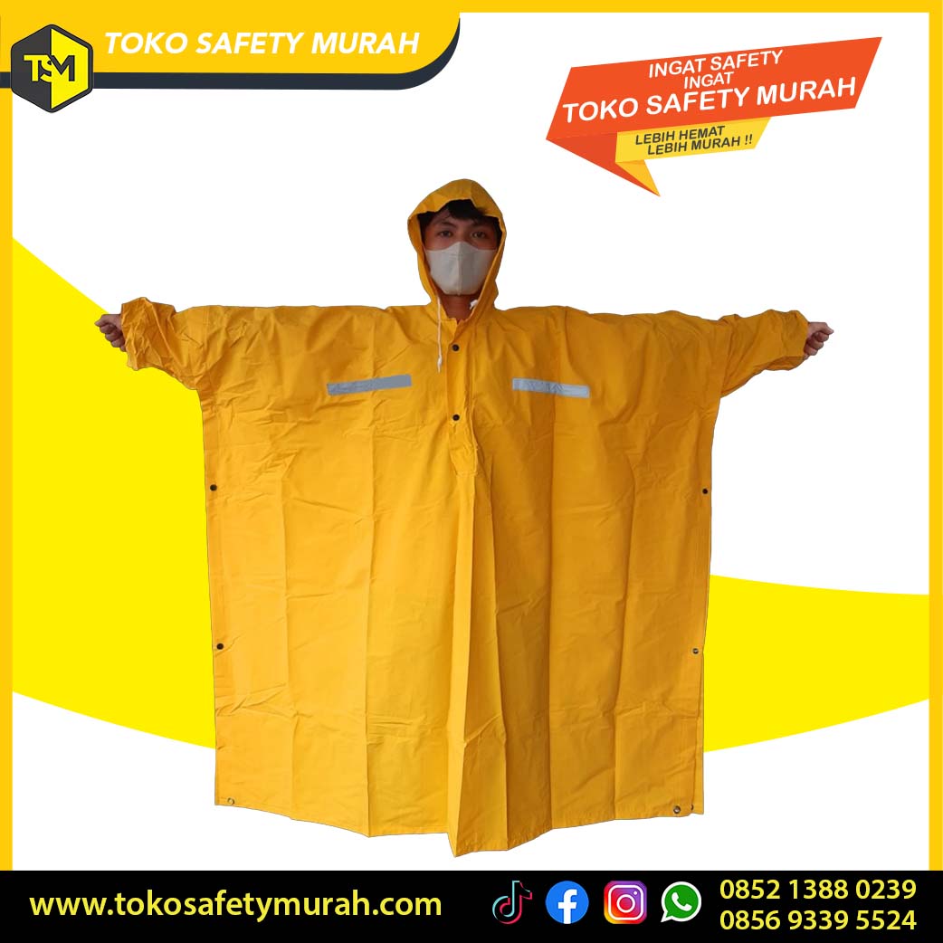 Baju Jas Hujan Ponco Lengan / Mantel Raincoat Safety Kuning Rain Suit ...