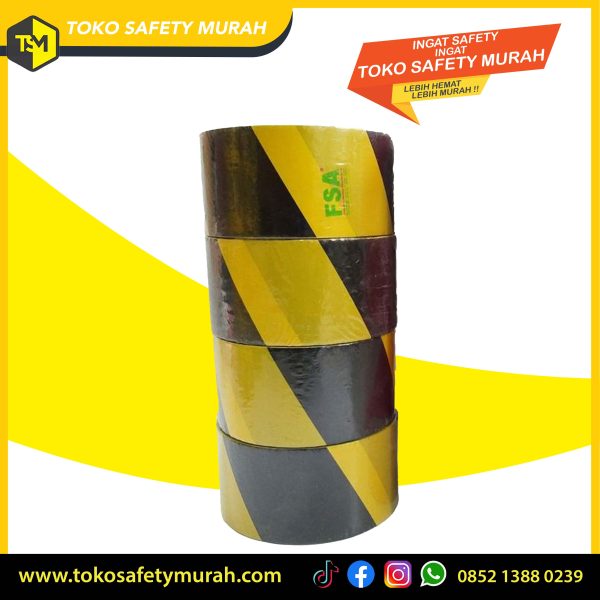 Police Line FSA Kuning Hitam 3 inch Safety Line Garis Polisi Barricade ...