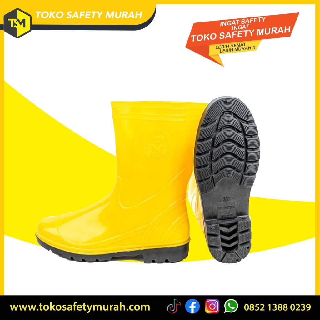 Sepatu Boot Pendek Kuning APD Boots Safety Kontruksi Proyek Perkebunan ...