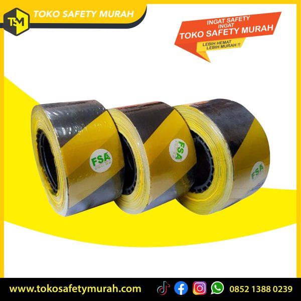 Police Line FSA Kuning Hitam 3 inch Safety Line Garis Polisi Barricade ...