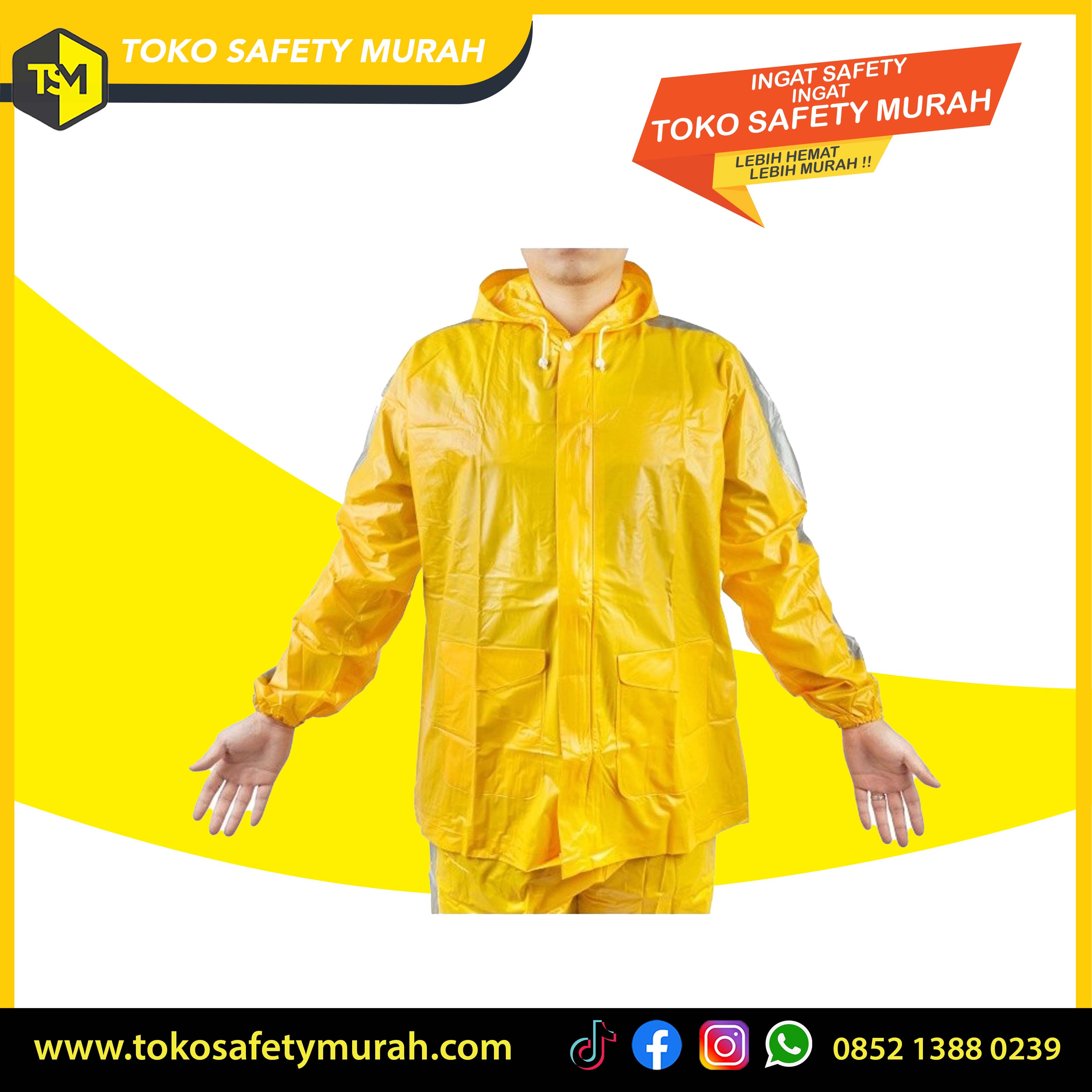 Mantel Jas Hujan Setelan Baju dan Celana Raincoat Kuning Kuda Laut ...