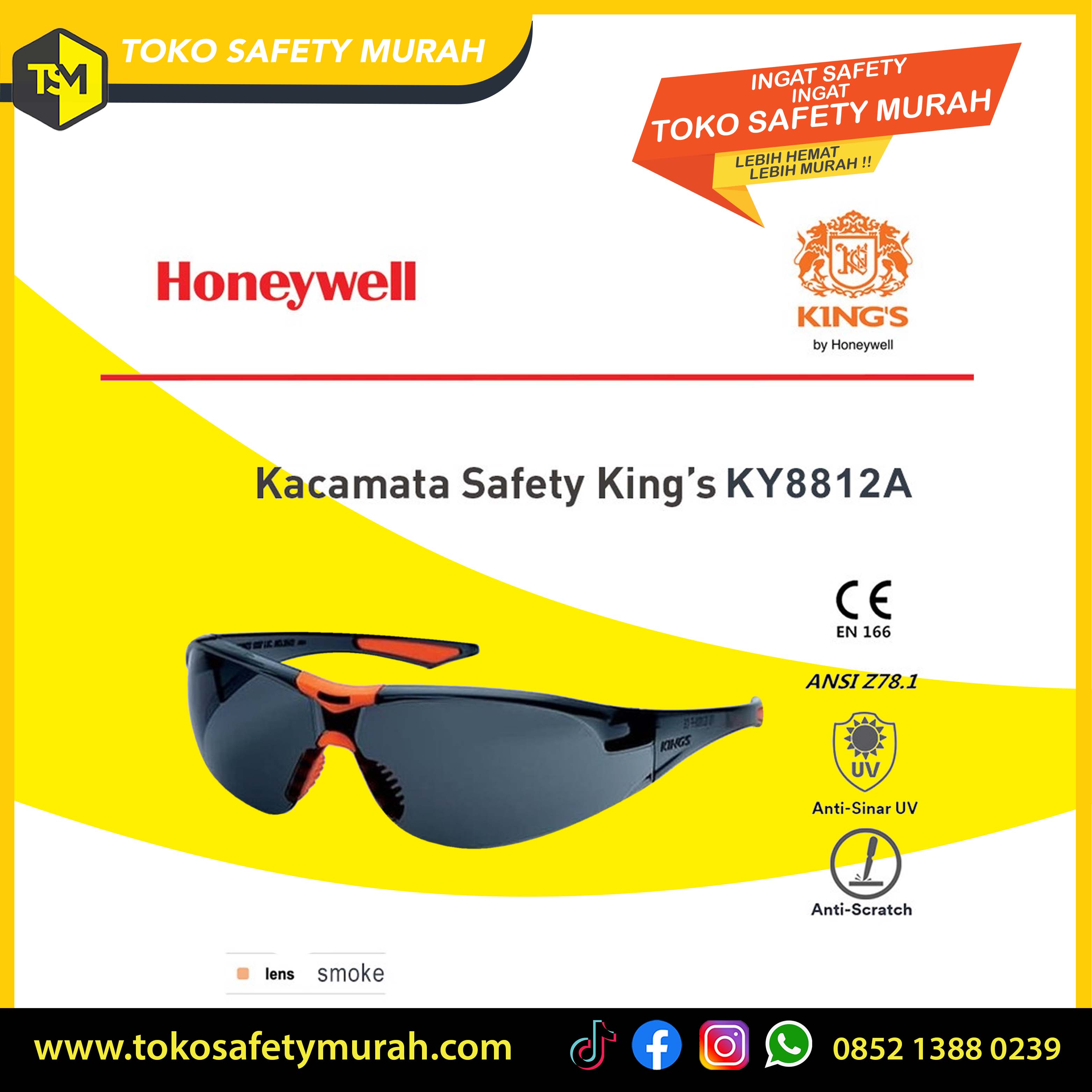 Kacamata Safety King's 8812A Original Kings Anti Sinar UV & Scratch ...