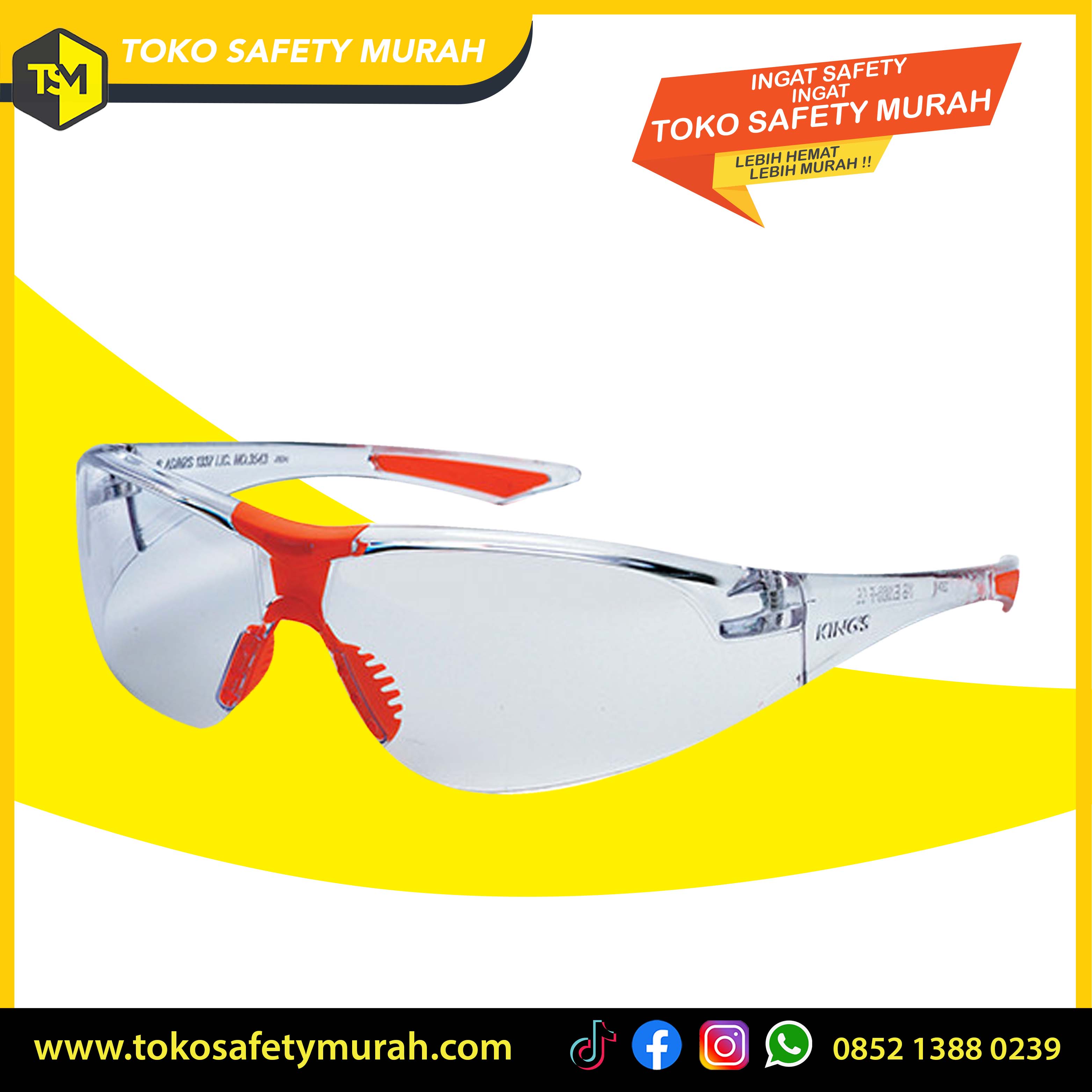 Kacamata Safety King's KY8811A Anti UV Original Kings KY 8811A Clear ...