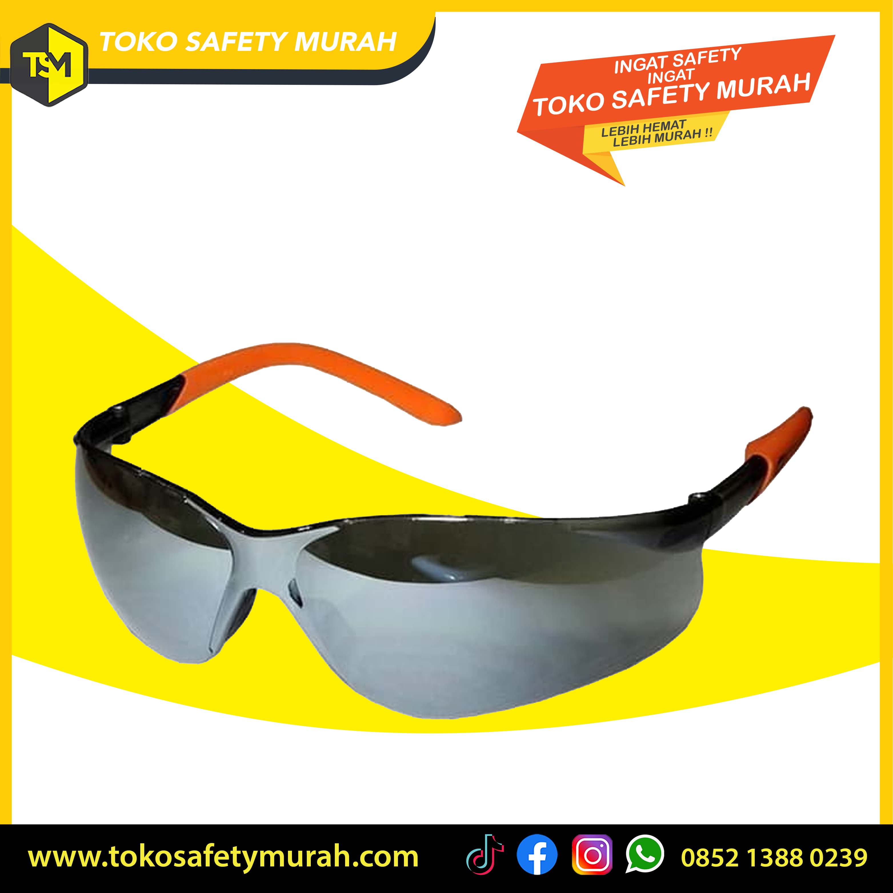 Kacamata Safety Kings KY 2224 Hitam Black Mirror Original Honeywell - Toko Safety Murah