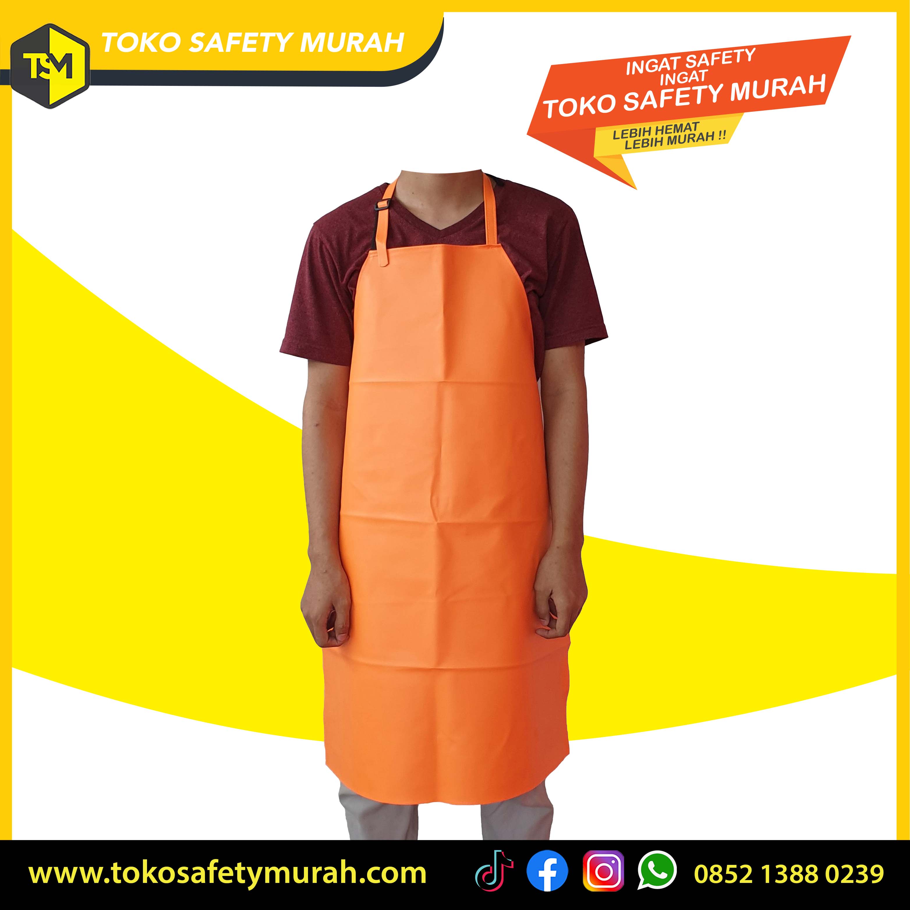 Apron Celemek Putih Hitam Bahan PVC Tebal Tidak Tembus Air 90 cm #Jual ...