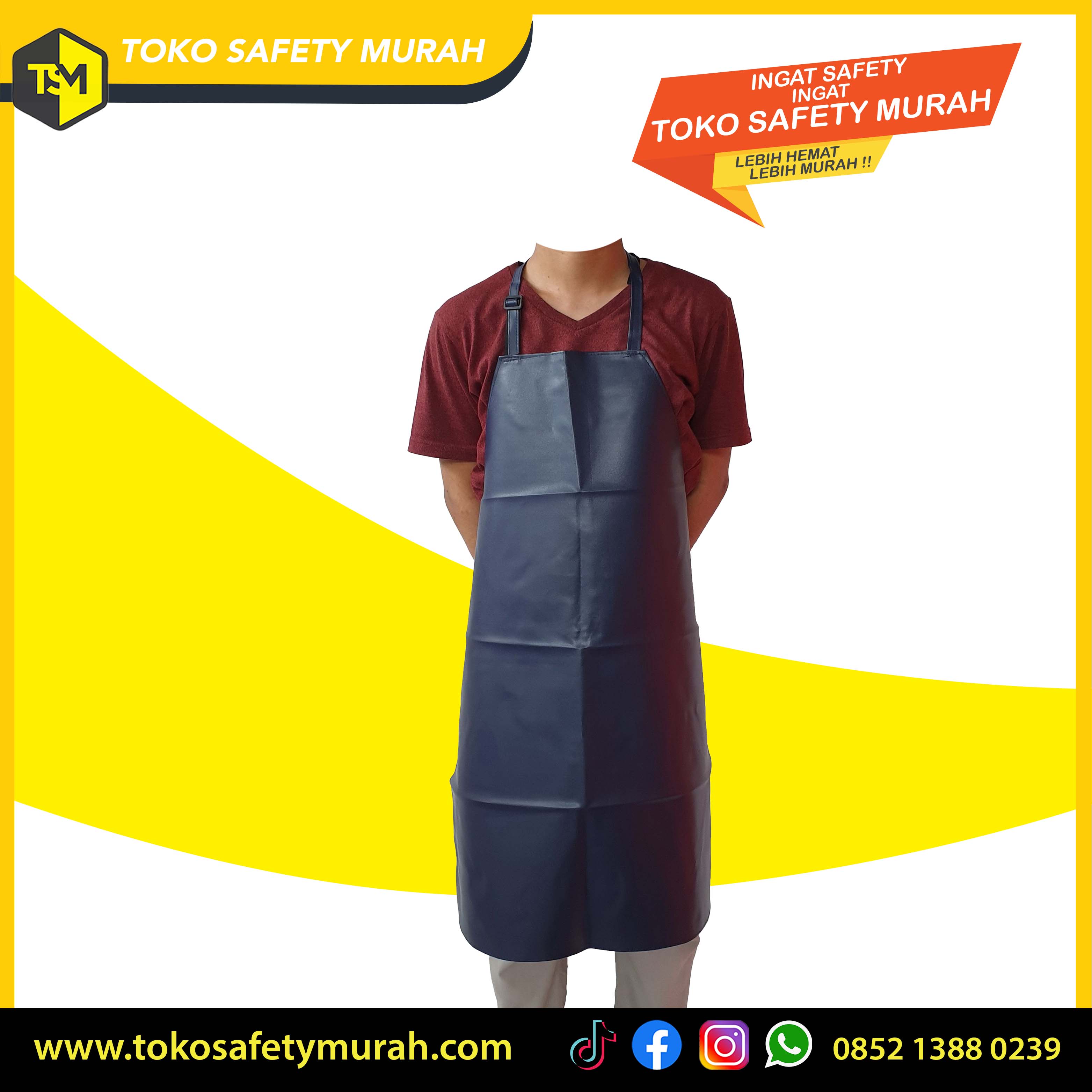 Apron Celemek Putih Hitam Bahan PVC Tebal Tidak Tembus Air 90 cm #Jual ...