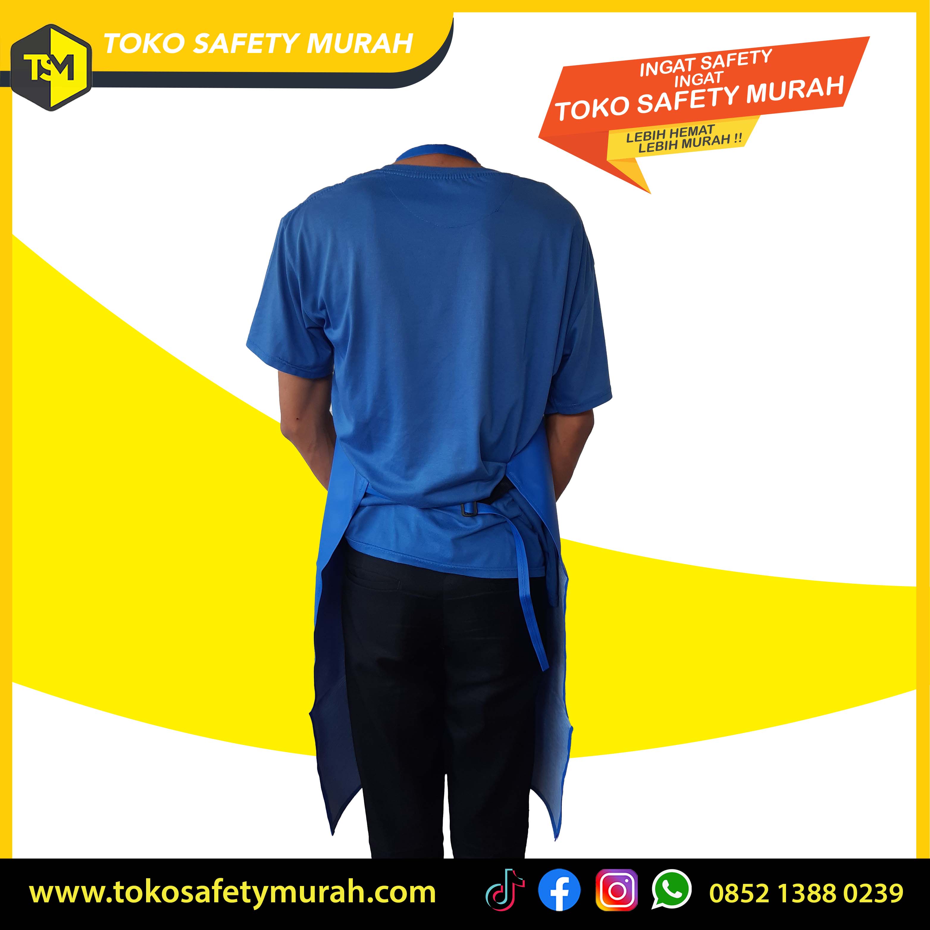 Apron Warna Warni PVC Waterproof Anti Air 90 cm Kulit Sintetis Leather ...