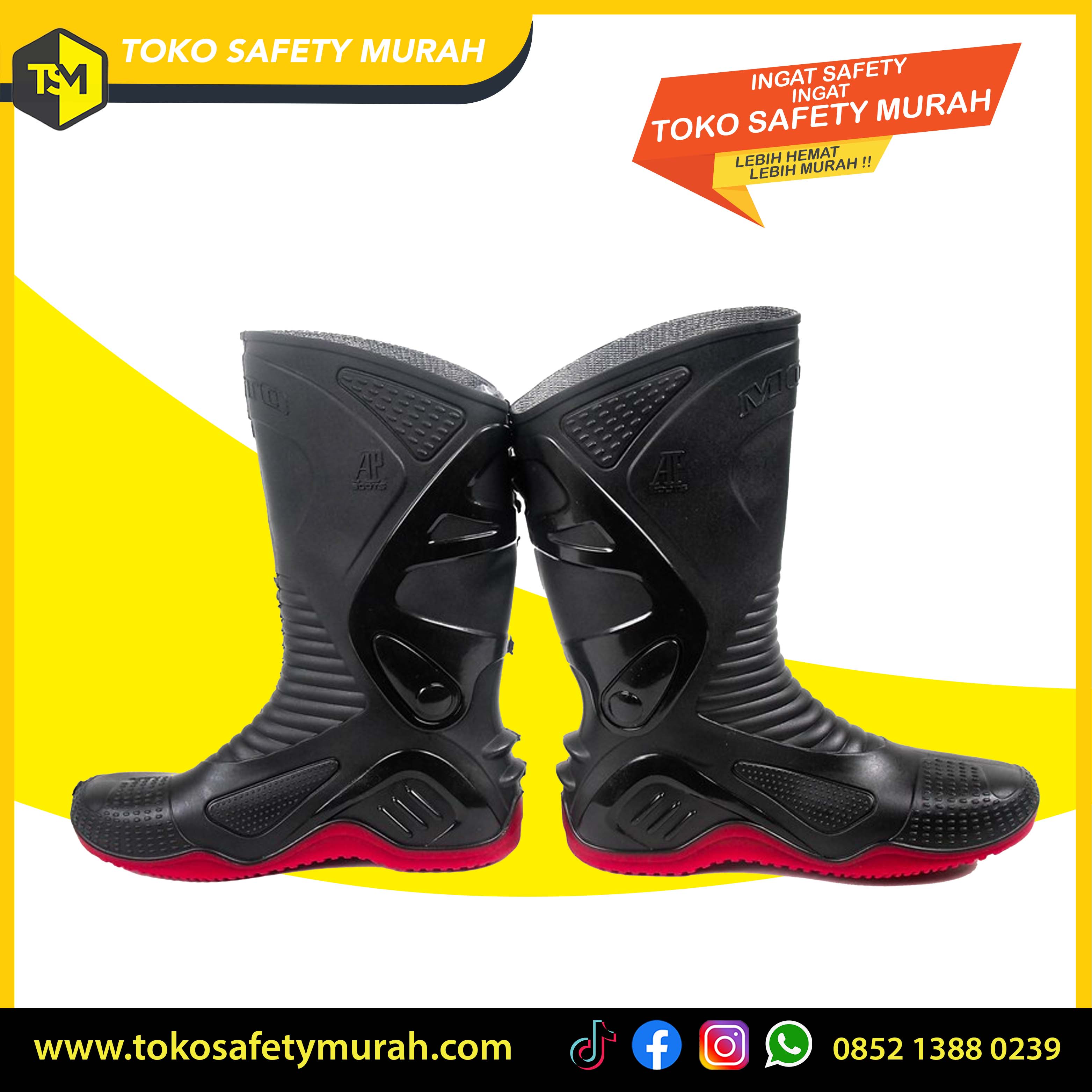 Sepatu Boot AP MOTO 2 / Sepatu Anti Air Size 38-45 - Toko Safety Murah